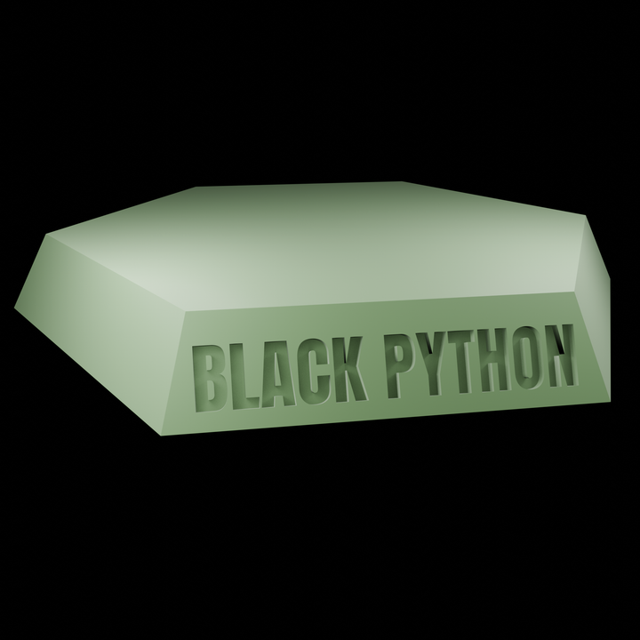 3D Printable Black Python Battletech Hex Base by James Hall